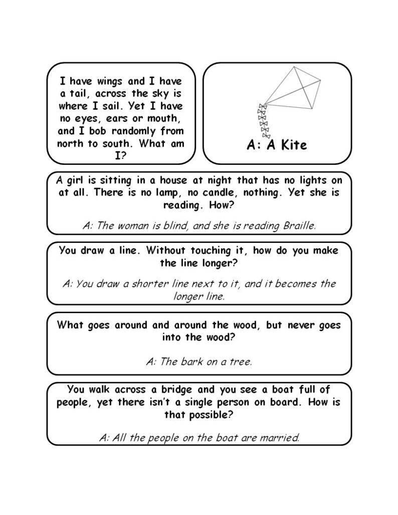 Printable Riddles for Kids!! / 16pages - Etsy