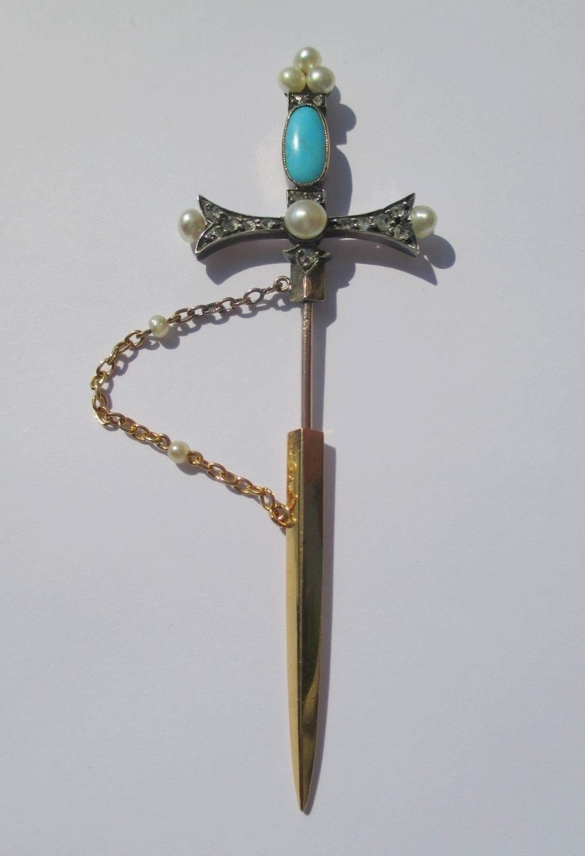 Exceptionnelle épingle à cravate broche épée diamants perles - Etsy France