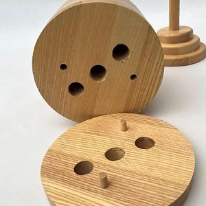 Wooden Hat Block on Stand / Oval or Round Open Crown Hat Block / Hat ...