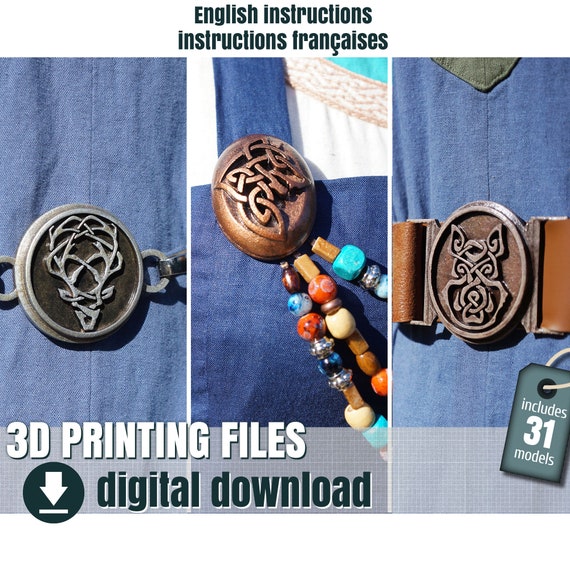 3D Print File BUNDLE Viking Brooch Belt Buckles STL File Etsy