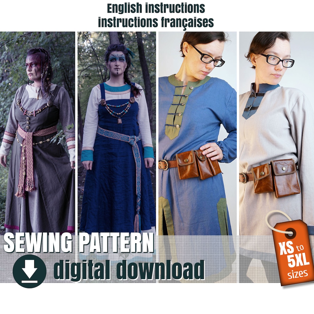 BUNDLE VIKING : Sewing Pattern - Viking Style Dress + Viking Style ...