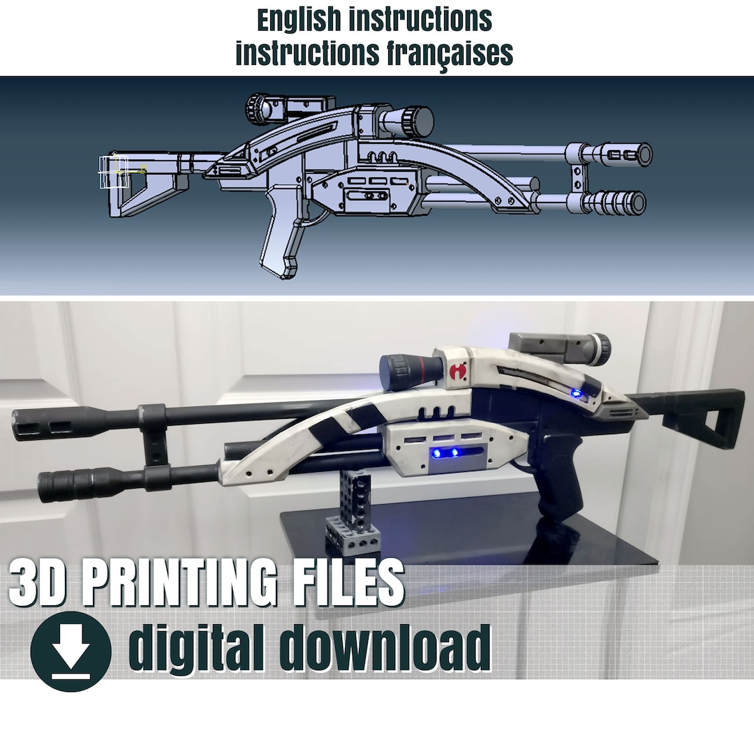 3D Print File, M92 Sniper Rifle, Model Mantis, From Mass Effect, STL ...