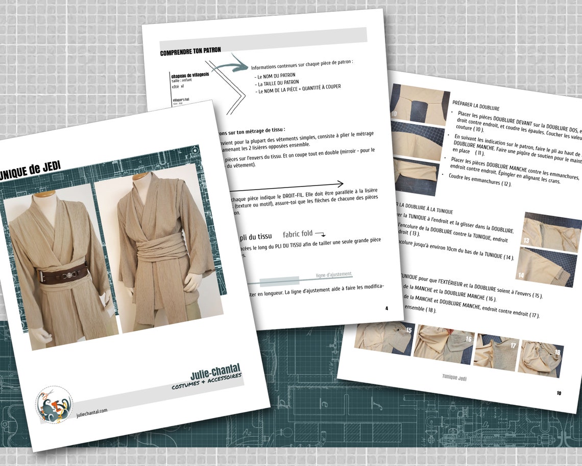 Sewing Pattern Jedi Style Tunic Only Downloadable PDF File - Etsy