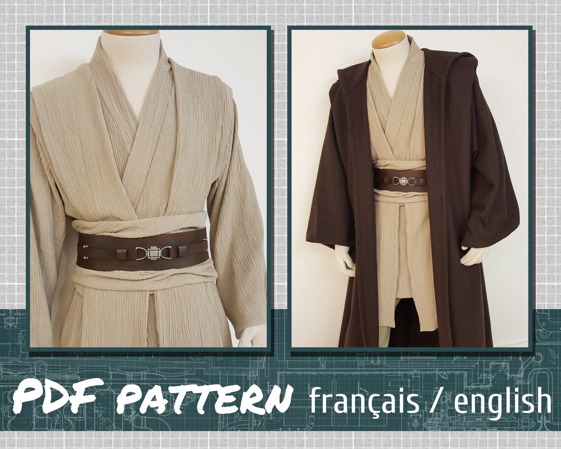 Sewing Pattern Jedi Style Costume episodes I II III | Etsy