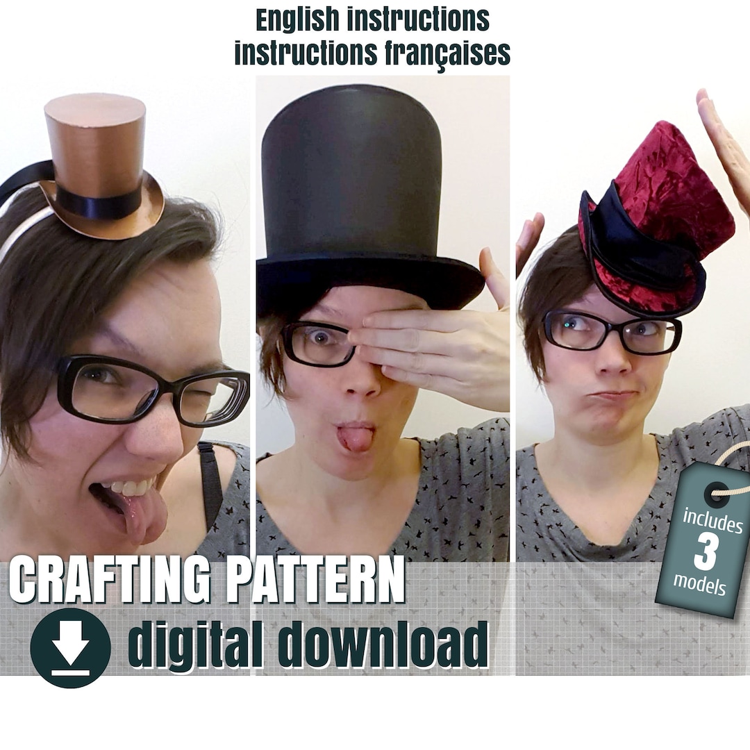 Eva Foam Pattern, Top Hat, 3 Models, Downloadable PDF, FR + EN - Etsy