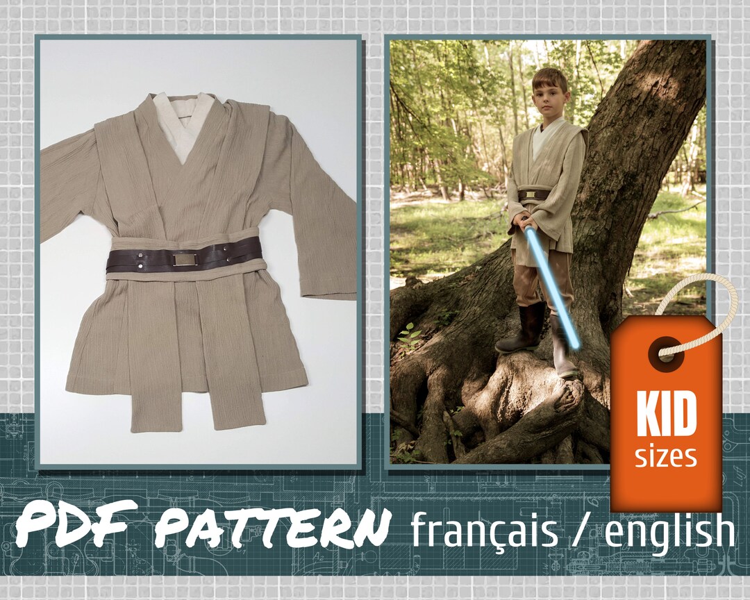 Sewing Pattern for Kid Jedi Style Tunic Only Downloadable - Etsy