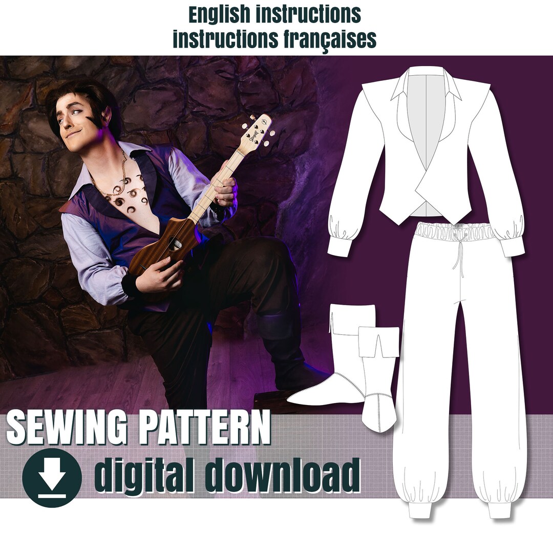 Sewing Pattern, Bard Costume, Downloadable PDF File, FR + EN - Etsy
