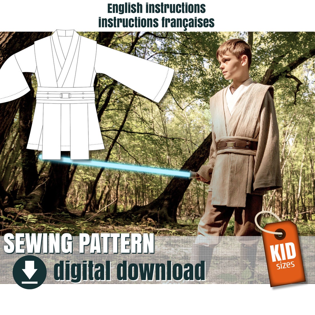 Sewing Pattern for Kid, Jedi Style Tunic Only, Downloadable PDF File FR + EN - Etsy