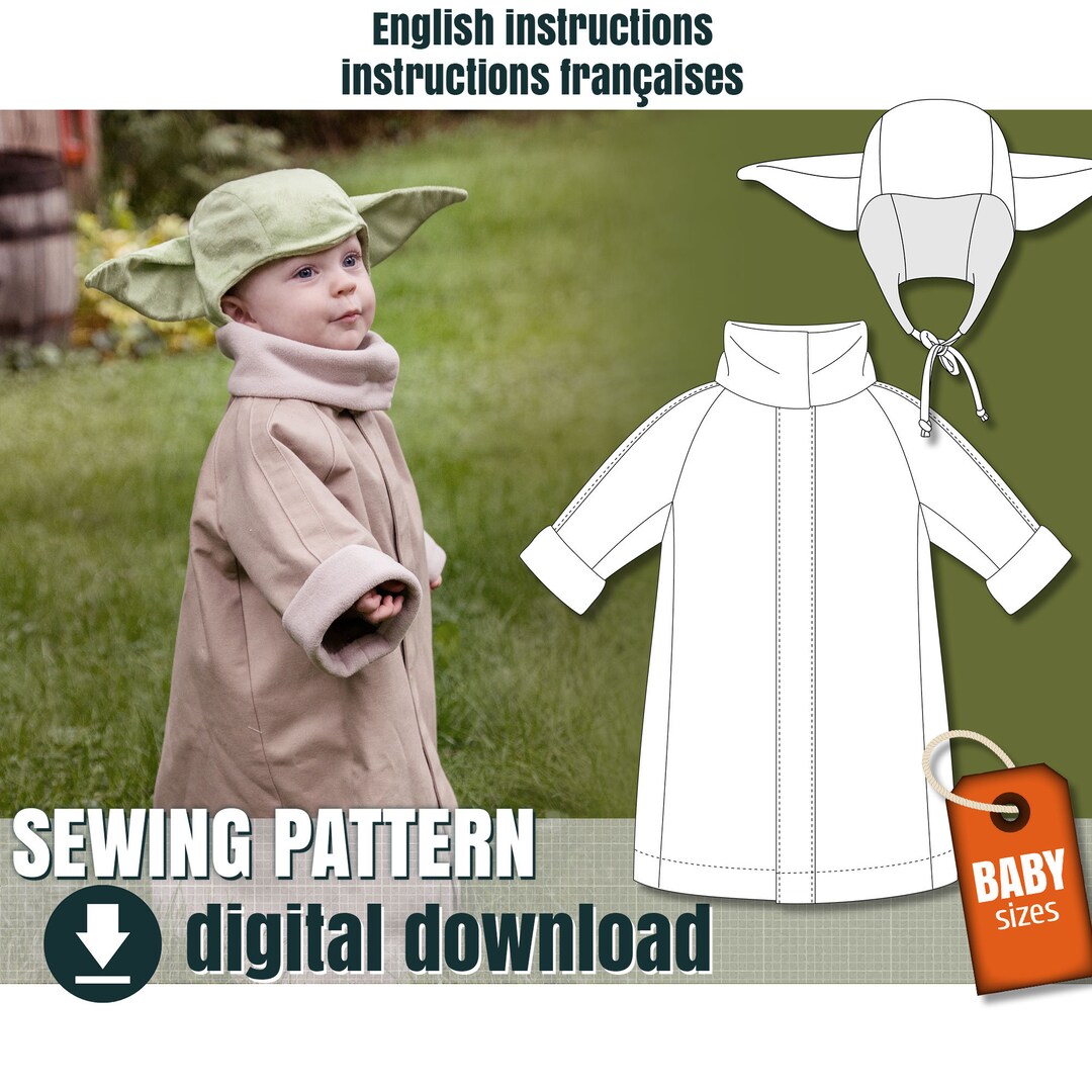 Sewing Pattern for Baby - Grogu Costume, Baby Yoda, Downloadable PDF ...
