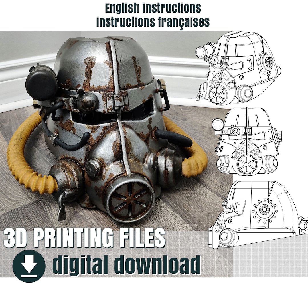 3D Print File, T-45 Power Armor Helmet From Fallout 4, STL File - Etsy