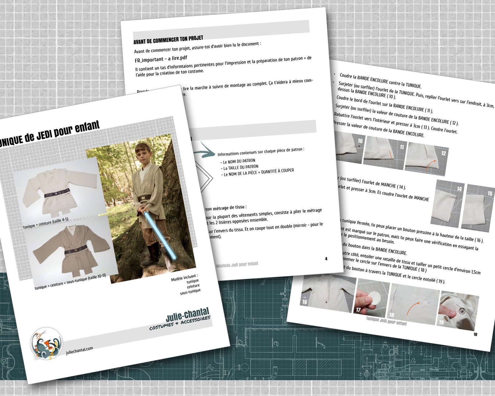 Sewing Pattern for Kid BUNDLE Jedi Style Costume - Etsy