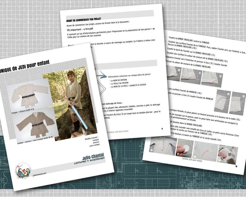 Sewing Pattern for Kid BUNDLE Jedi Style Costume - Etsy