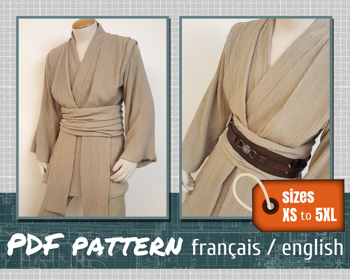 Sewing Pattern Jedi Style Tunic Only Downloadable PDF File - Etsy