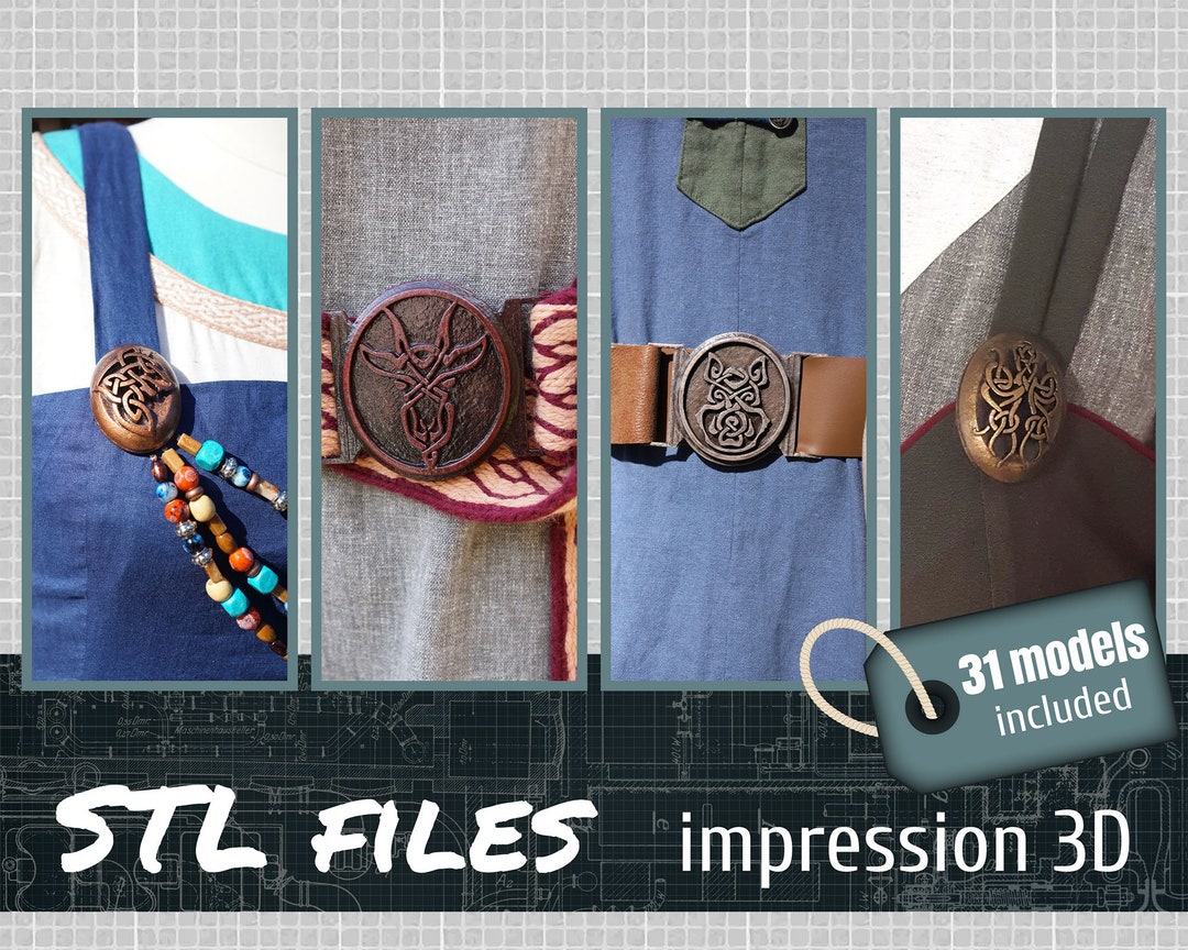 3D Print File BUNDLE Viking Brooch Belt Buckles STL - Etsy