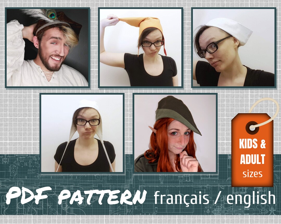 Sewing Pattern Medieval Style Hats 5 Different Models - Etsy