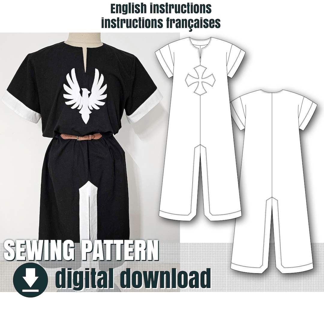 Sewing Pattern, Templar Tabard, Downloadable PDF File FR + EN - Etsy