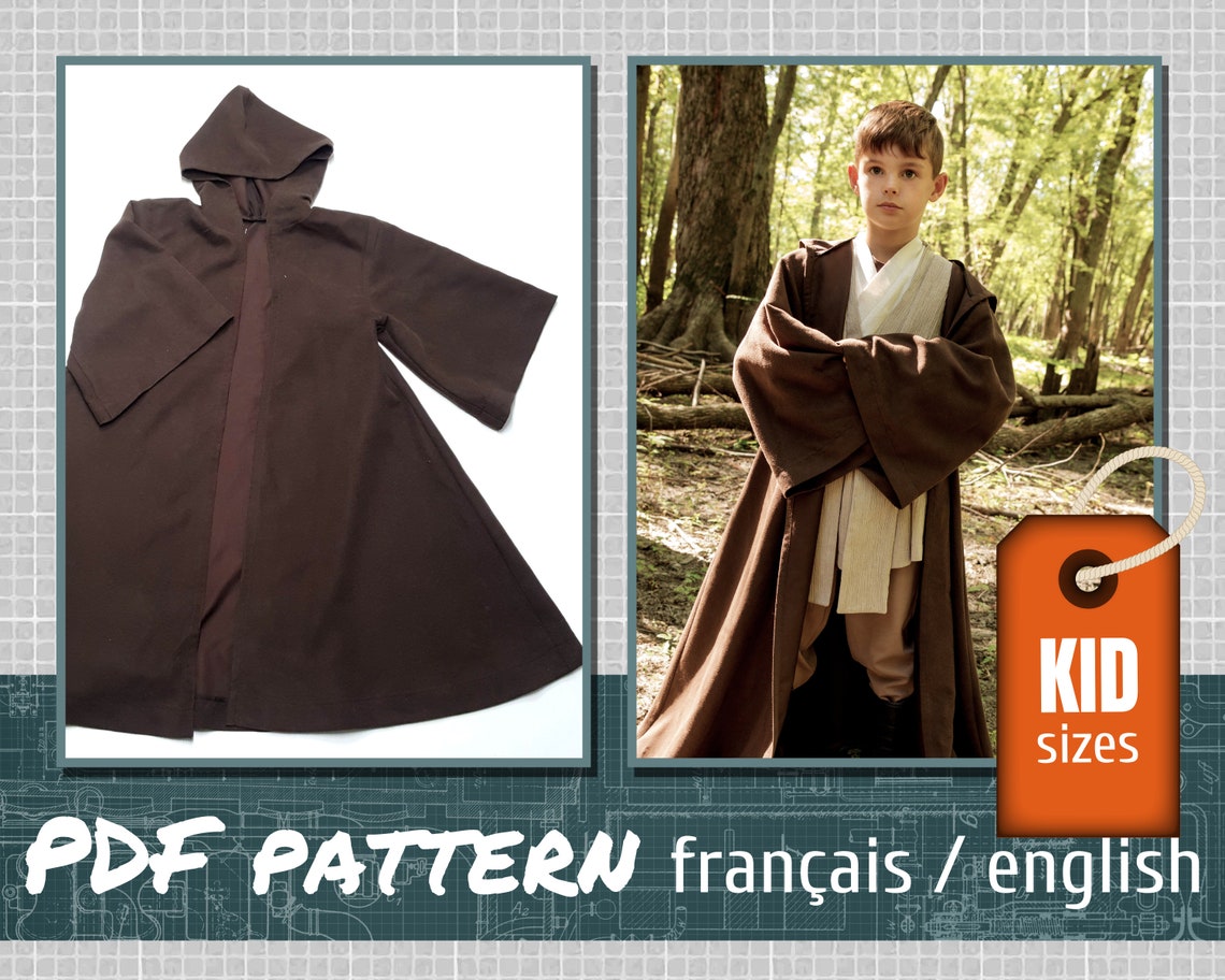 Sewing Pattern for Kid Jedi Style Robe Only Downloadable PDF - Etsy