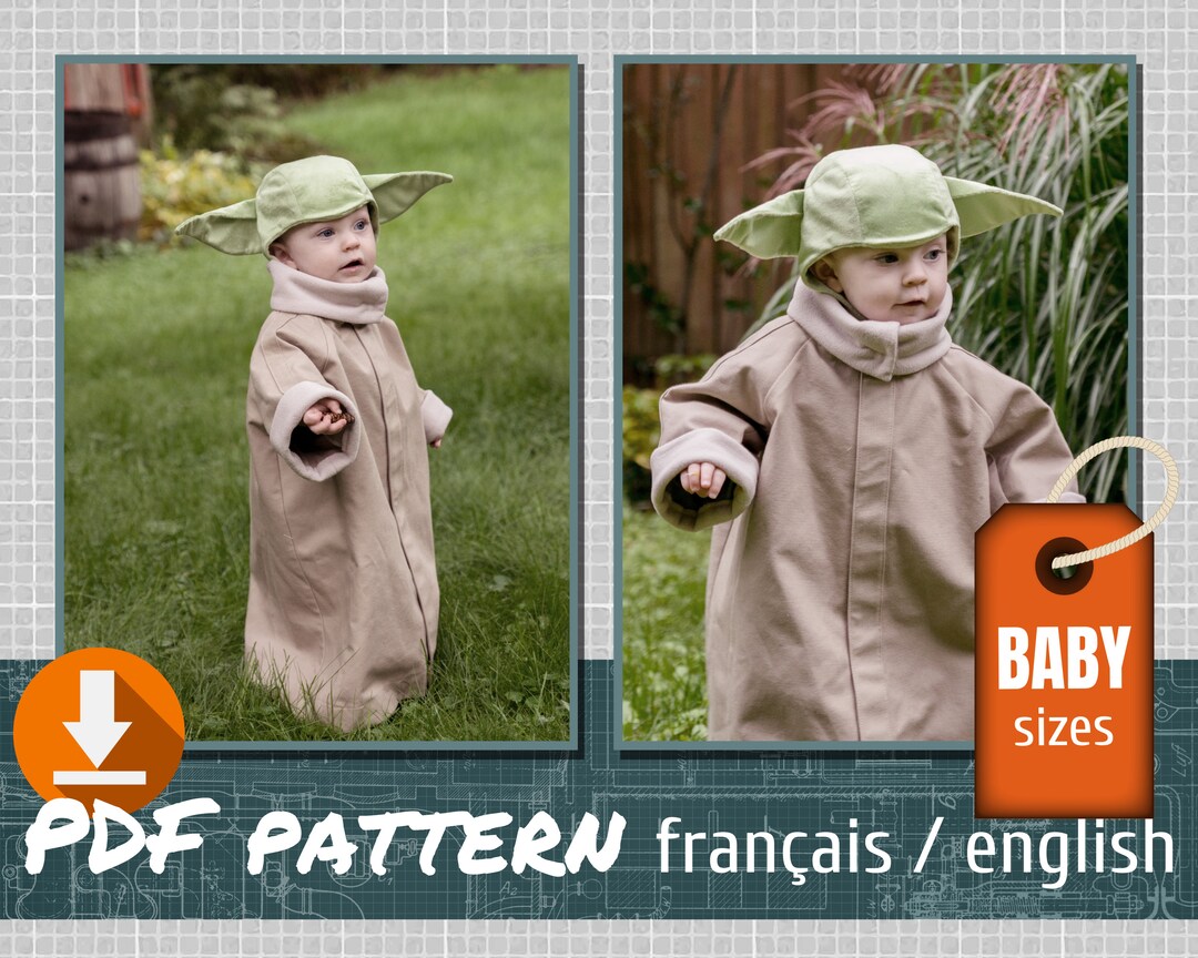 Sewing Pattern for Baby Grogu Costume Baby Yoda Downloadable PDF File ...