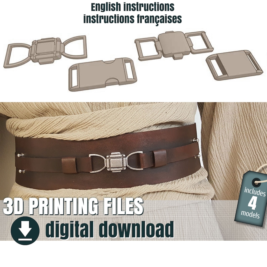 3D Print File, Jedi Belt Buckle, STL File + PDF Pattern, Jedi Belt - Etsy
