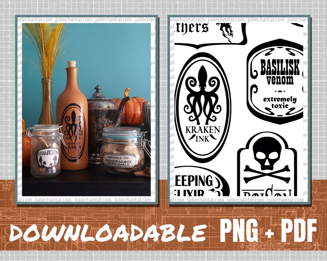 Cut Files Downloadable Labels for Potions Elixir and Drink - Etsy