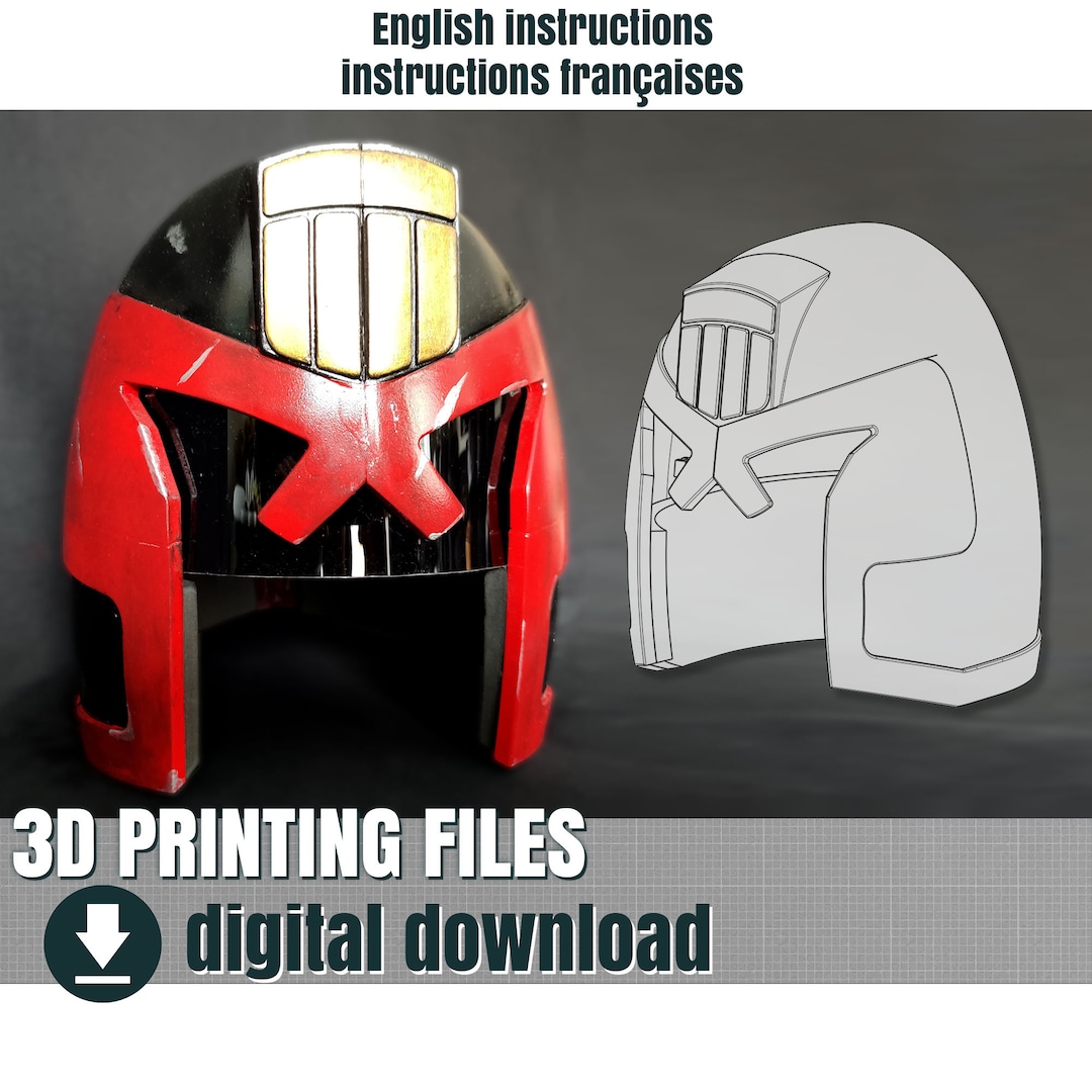 3D Print File, Judge Dredd Helmet, STL File - Etsy New Zealand