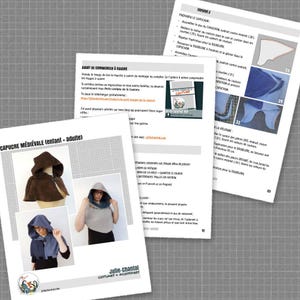 Sewing Pattern, Medieval Hooded Cowl, 3 Different Models, Downloadable ...