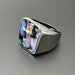 Square Shell Signet Ring, Mens Bulky Rings, Silver Rings, Fashion Ring ...
