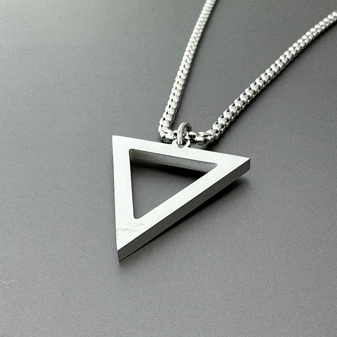 Custom Engraving Triangle Pendant Necklace, 23 Inches - Etsy