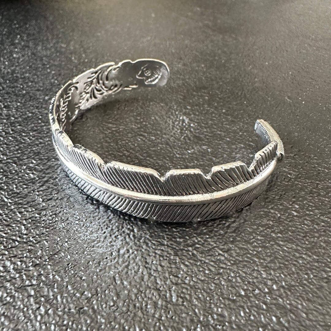 Men's Jewelry Gift: Feather Cuff Bracelet Stainless Steel - Etsy