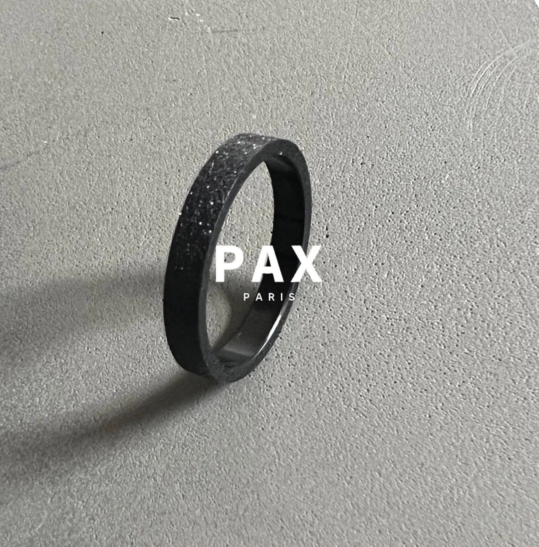 Grain Surface Rings, Black Mens Rings, Slim Modern Ring - Etsy