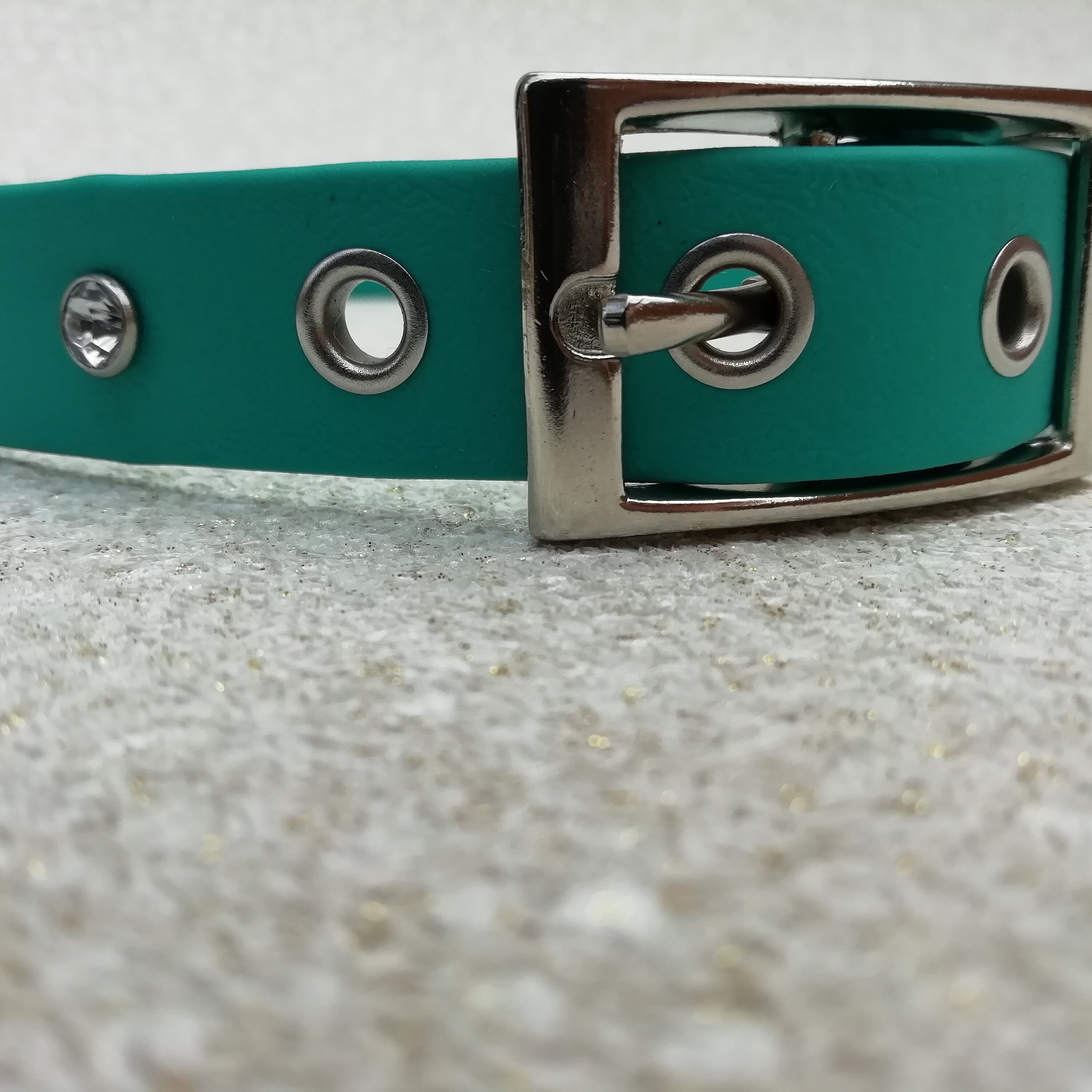 Rhinestone Adjustable Biothane Collar - Etsy UK
