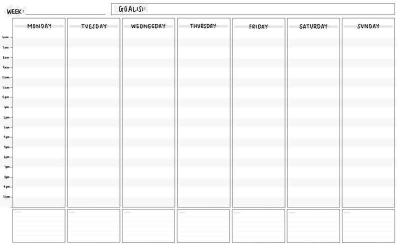 Weekly + Hourly Digital Planner Template (.PDF and .goodnotes Included ...