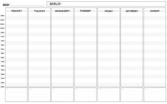 Weekly Hourly Digital Planner Template .PDF and .goodnotes - Etsy