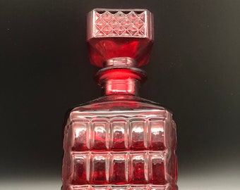 Red Glass Decanter - Etsy