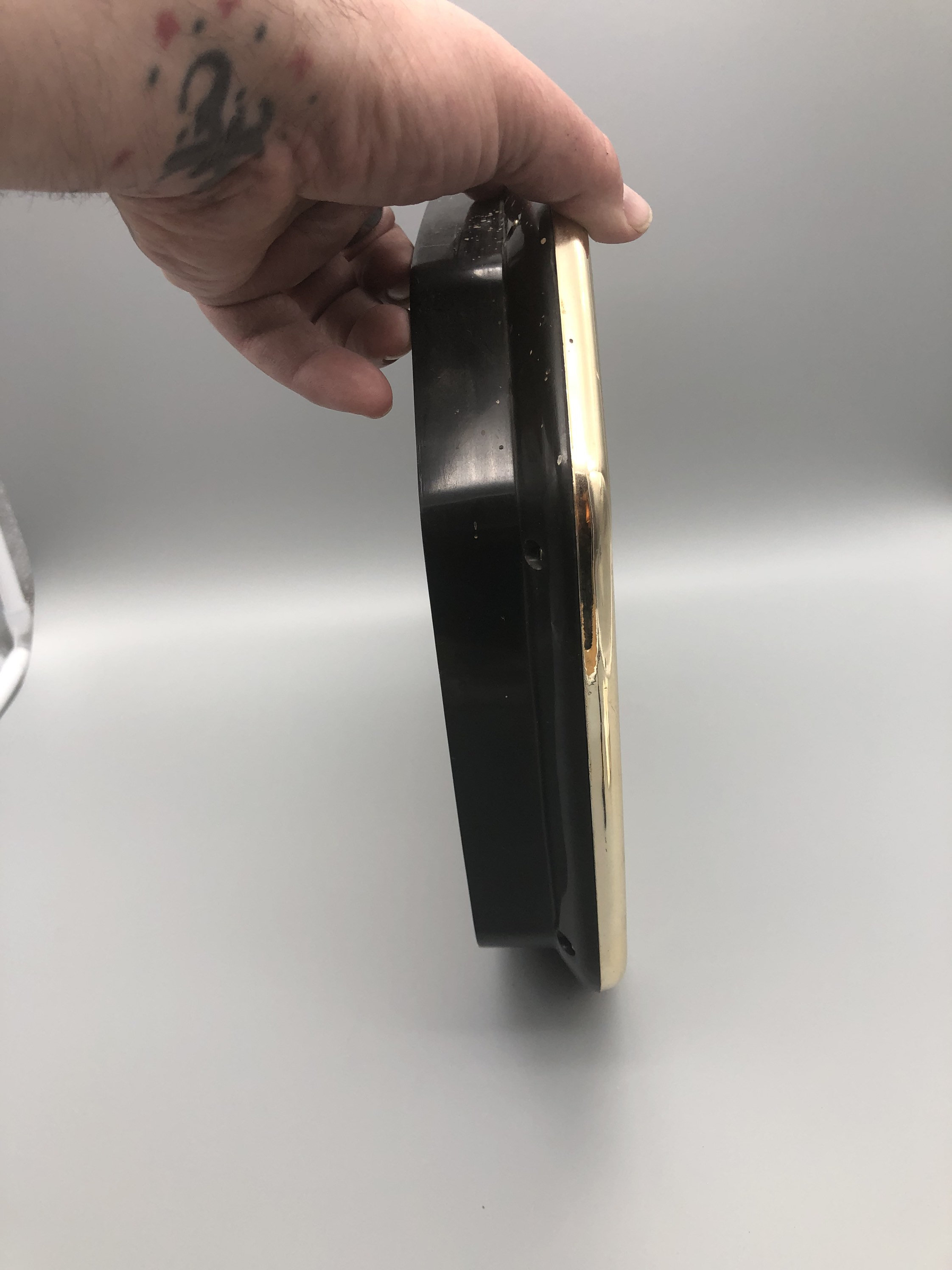 Vintage Telesonic Plastic Wall Clock. Black and Gold. Battery Operated ...