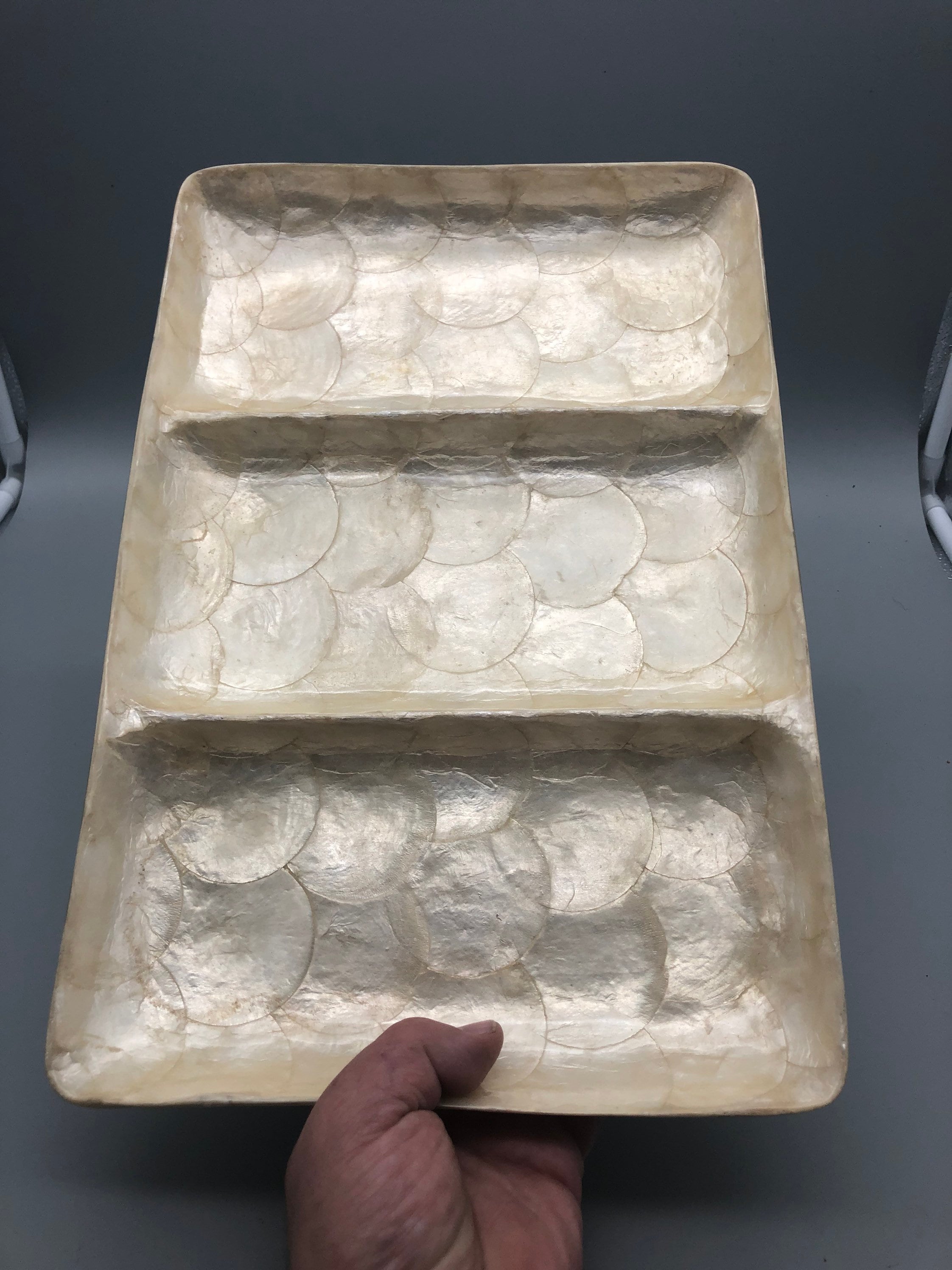 Vintage Capiz Shell Serving Tray. - Etsy