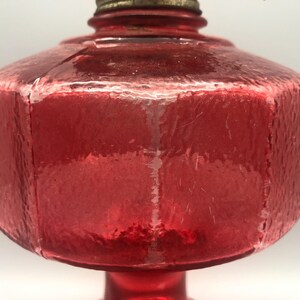Vintage Large Red Glass Oil Lamp. - Etsy