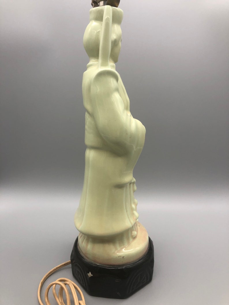 Vintage Ceramic Jade Asian Woman Table Lamp. Jade Color. - Etsy