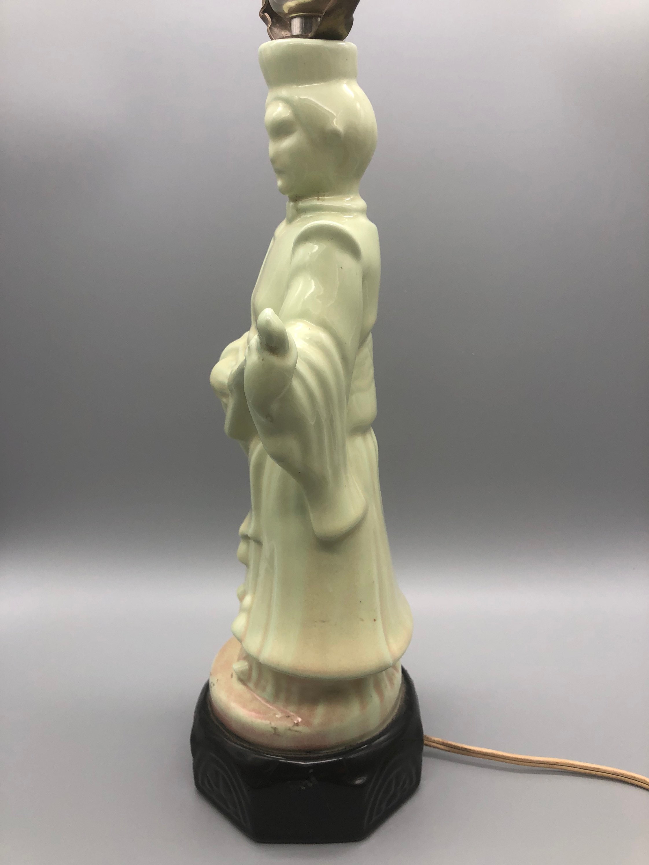Vintage Ceramic Jade Asian Woman Table Lamp. Jade Color. - Etsy