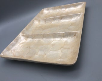 Vintage Capiz Shell Serving Trays Platters Set of 3 - Etsy