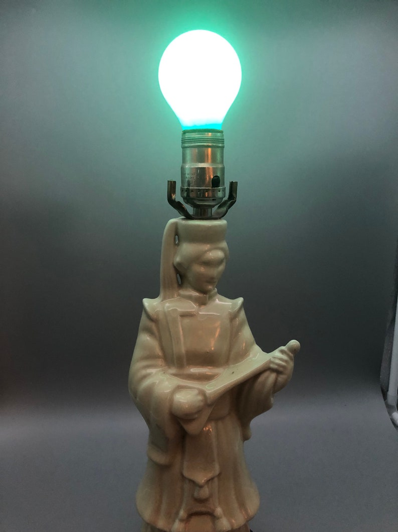 Vintage Ceramic Jade Asian Woman Table Lamp. Jade Color. - Etsy