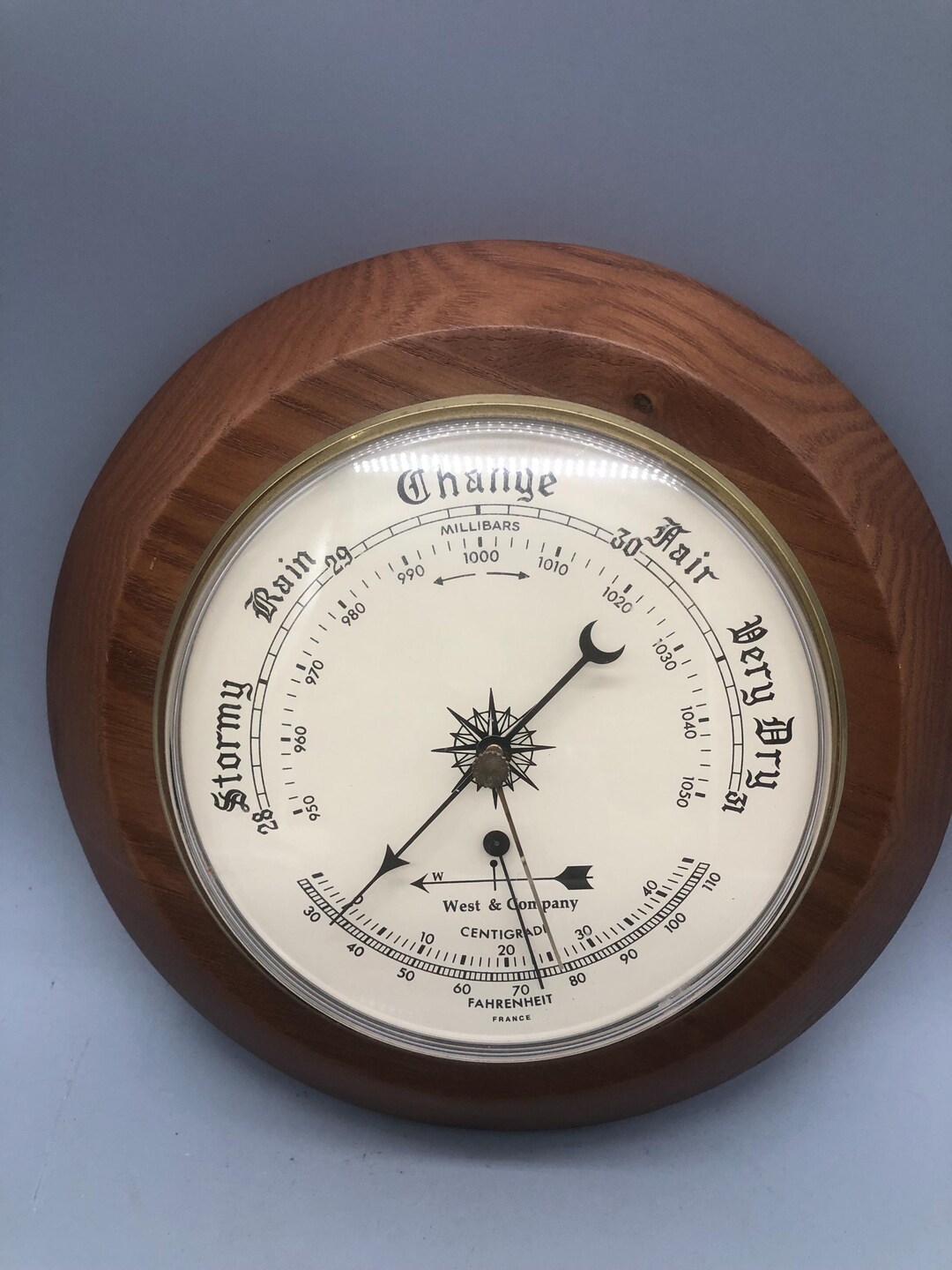 Vintage West & Company French Made Barometer/ Thermometer Combo. - Etsy