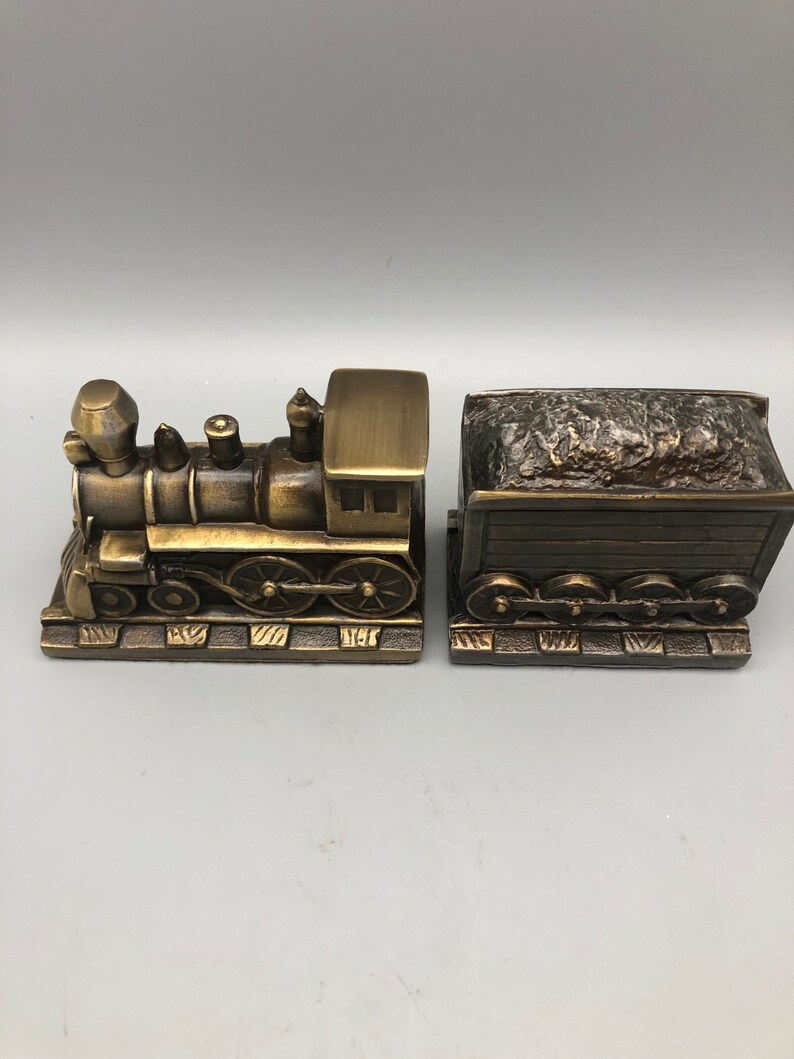 Vintage Brass Train Engine and Coal Car. - Etsy