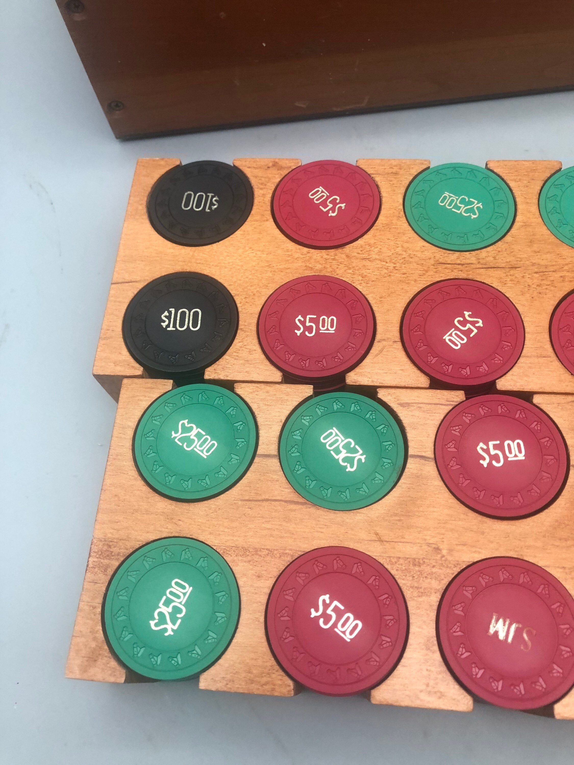 Vintage Hand Made Wood Poker Chip Holder. - Etsy