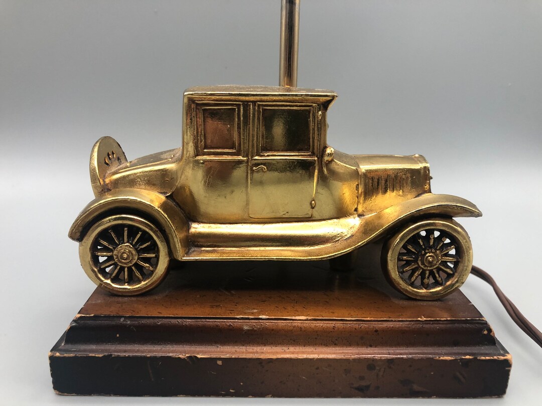 Vintage Cast Metal Gold Jalopy Car Accent Lamp. - Etsy