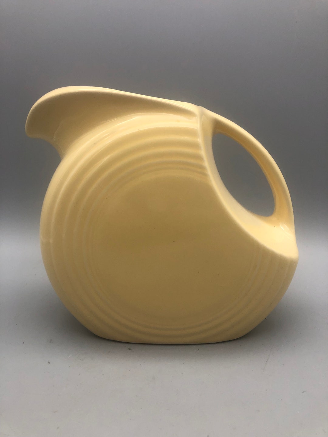 Vintage Fiestaware Ceramic Yellow Pitcher. - Etsy