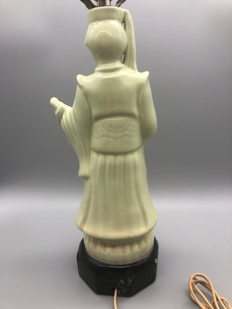 Vintage Ceramic Jade Asian Woman Table Lamp. Jade Color. - Etsy