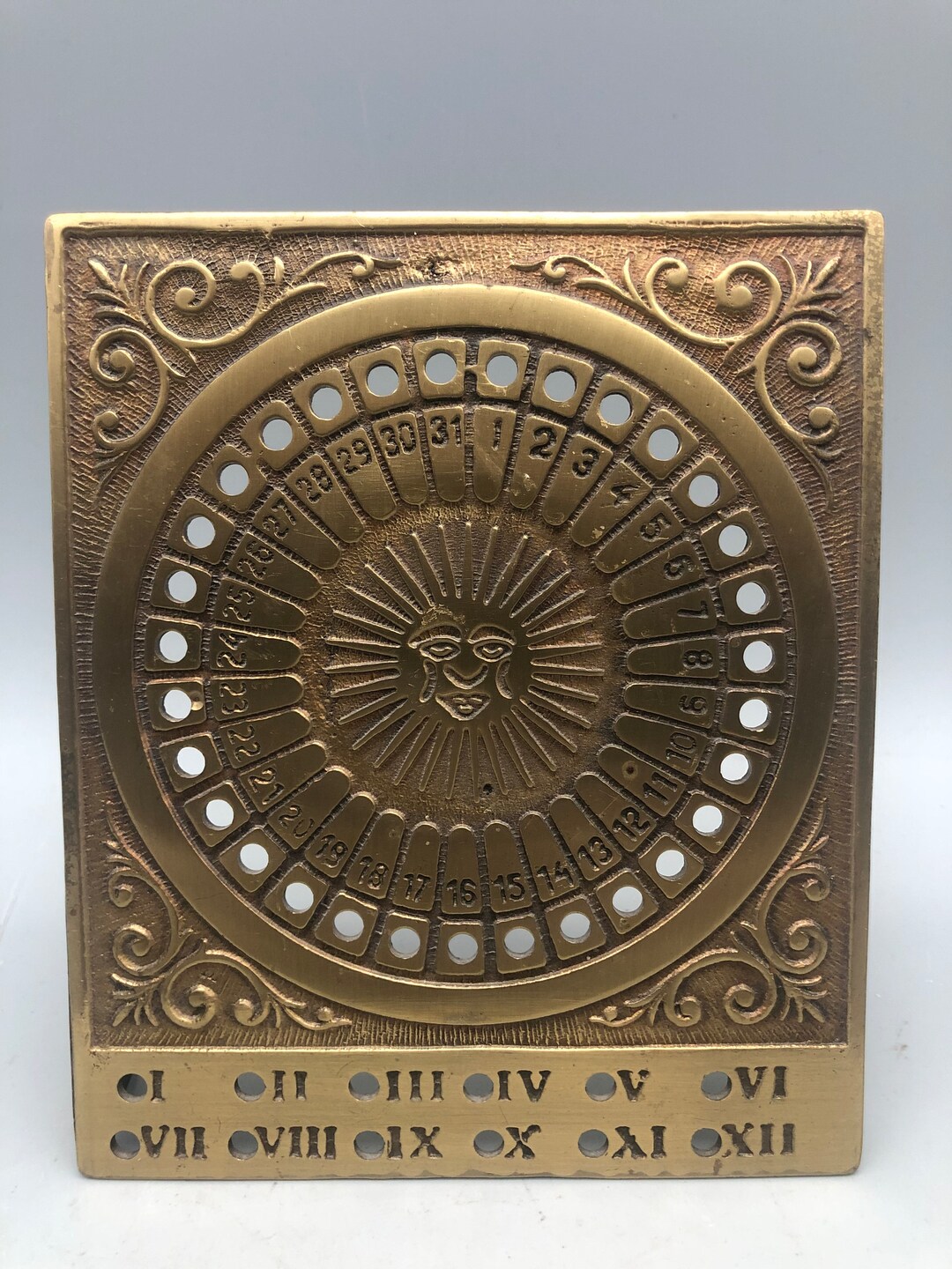 Vintage Brass Annual Sol Calendar. - Etsy