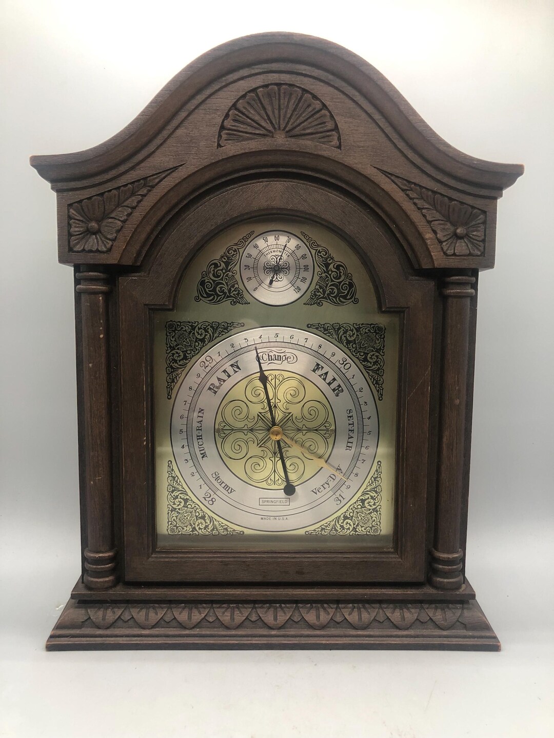 Vintage Springfield Ornate Barometer and Thermometer. - Etsy