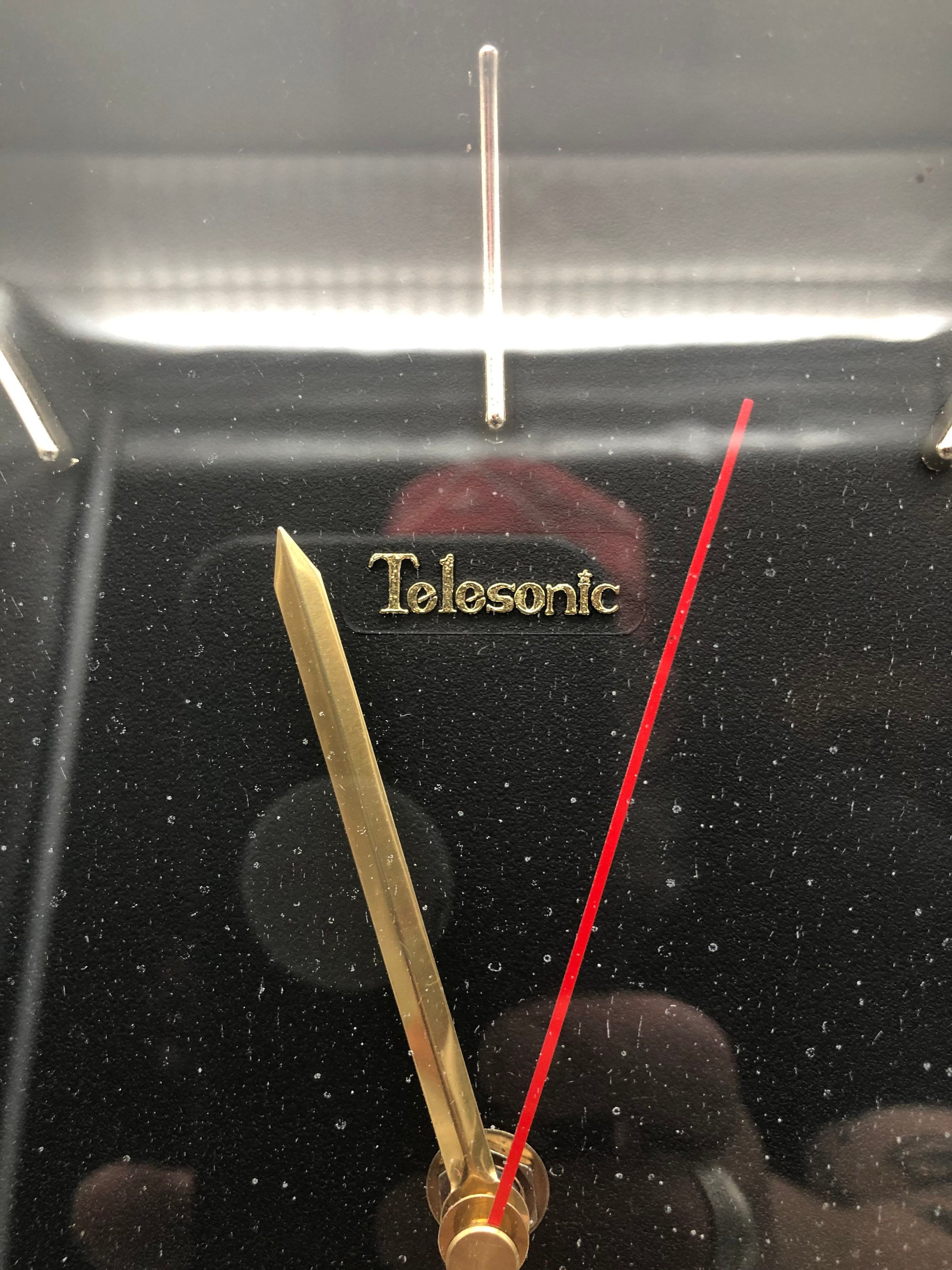 Vintage Telesonic Plastic Wall Clock. Black and Gold. Battery Operated ...